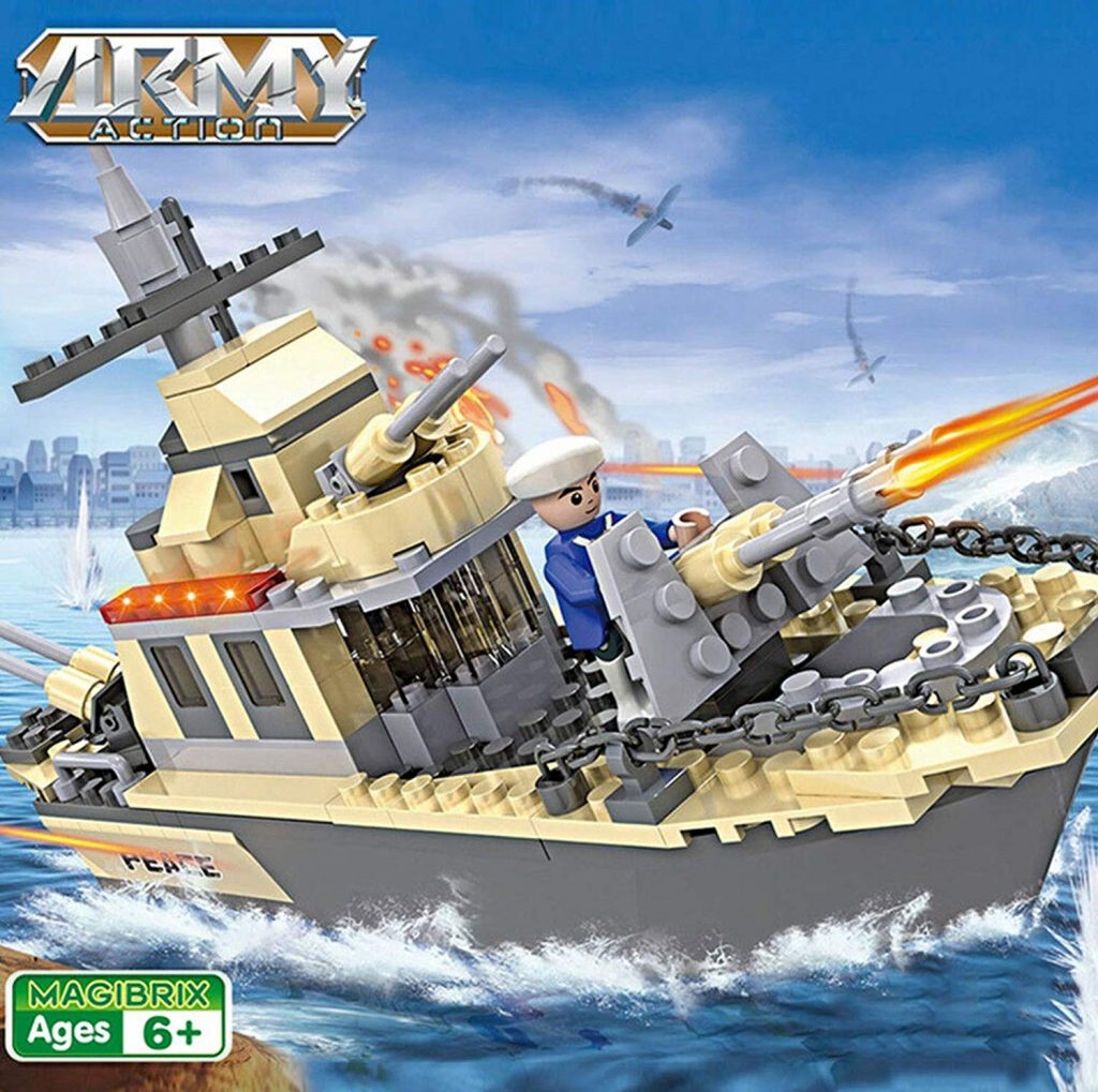 Magicwand® DIY Army Action Armed Fighter Warship Building Blocks for ...